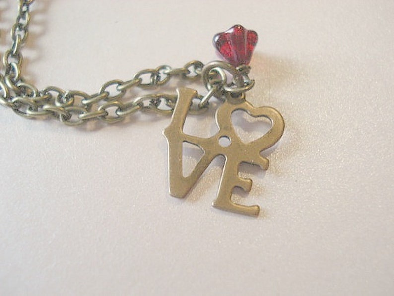 Love Necklace Jewelry L O V E Letter Necklace With Glass - Etsy