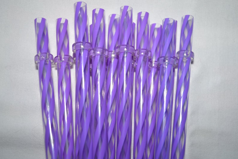 20 Reusable 9 Inch Swirly Straws With Rings Bpa Free Etsy