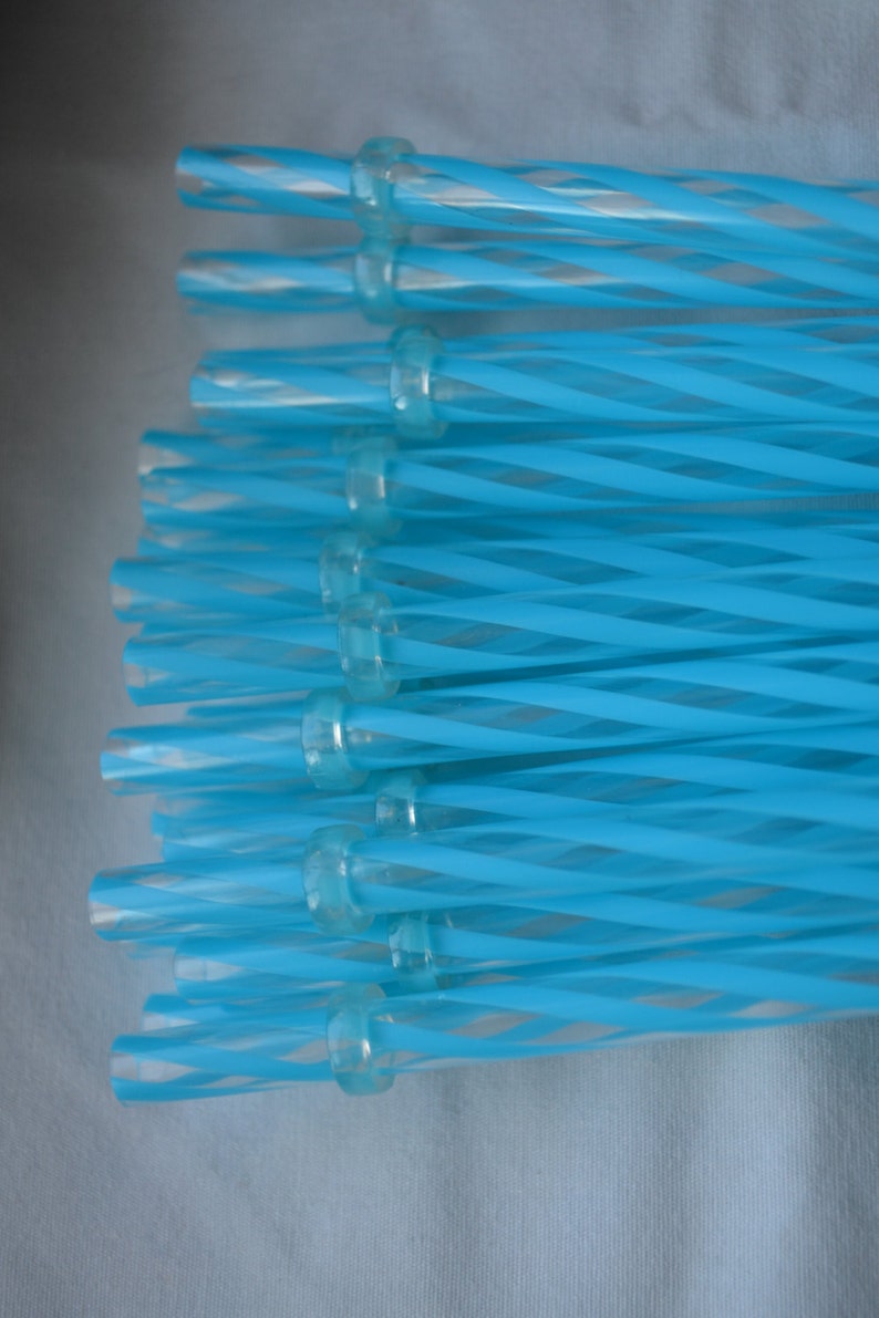 20 Reusable 9 Inch Swirly Straws With Rings Bpa Free Etsy