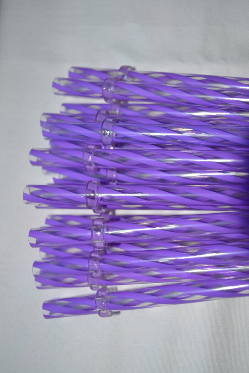 10 Reusable 9 Inch Clear Swirly Straws With Rings Bpa Etsy