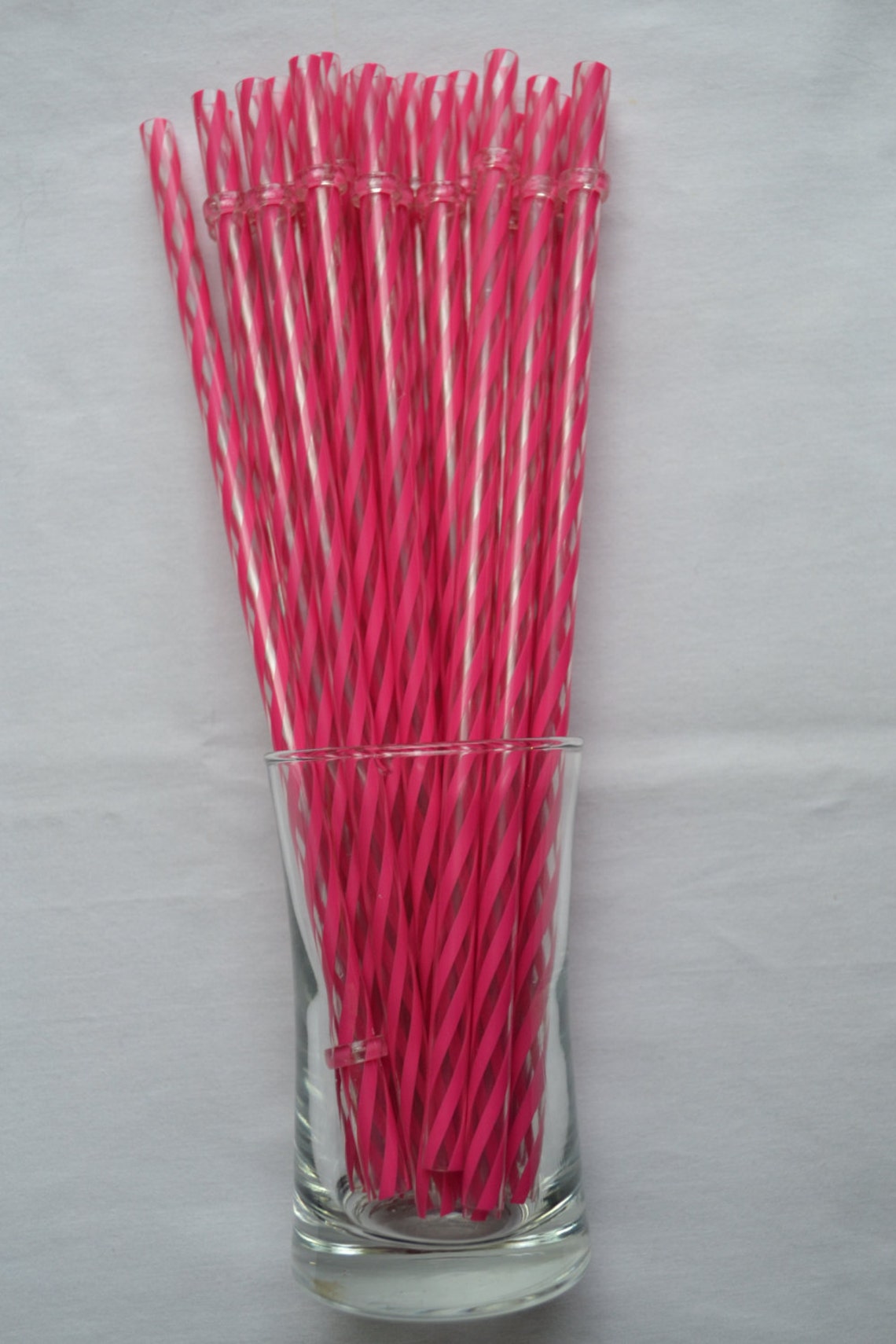 9 Dark Pink & Clear Swirl Straws Reusable With Rings - Etsy