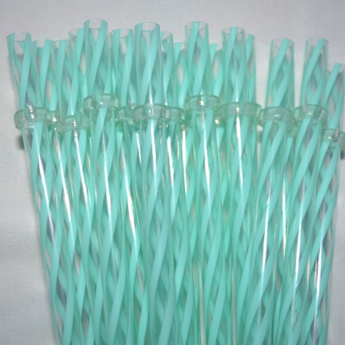 Reusable 9 Inch Aqua Straws With Rings Bpa Free Free Etsy