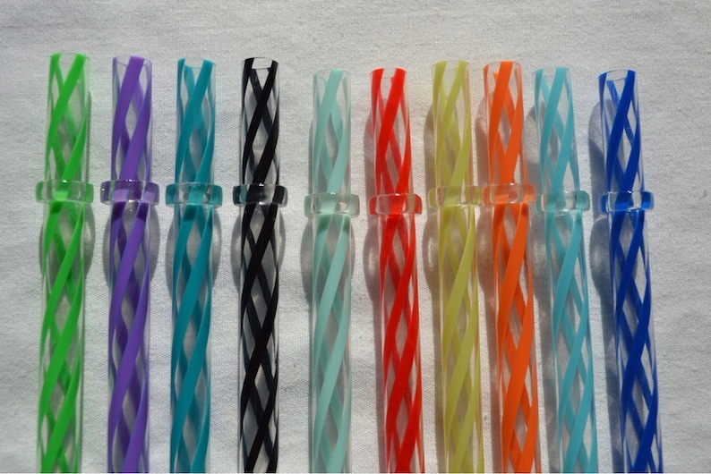 12 Reusable 11" Inch Clear Swirly Straws - BPA Free - Free Shipping ...