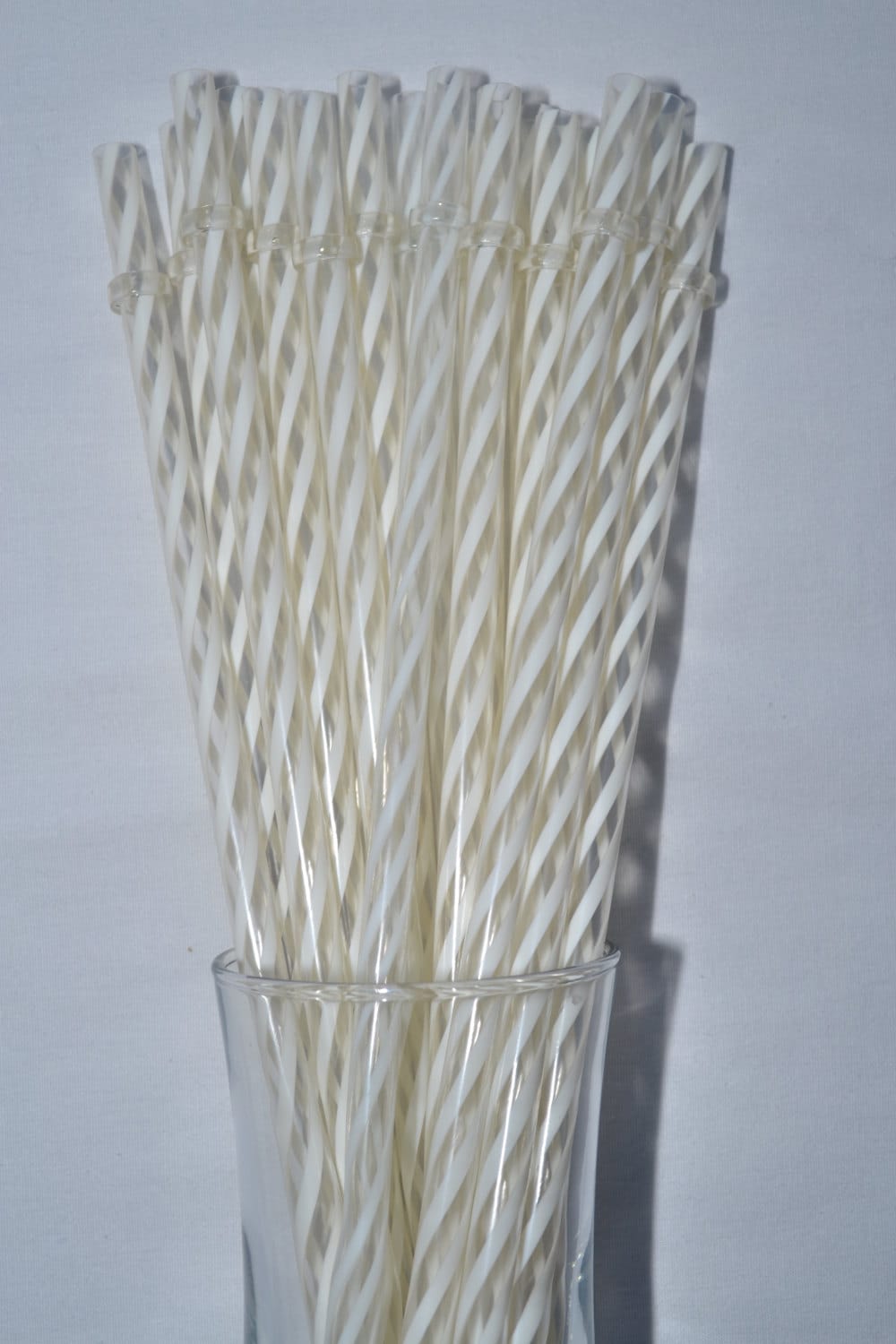 11 White & Clear Swirly Straws Reusable 11 Inch | Etsy