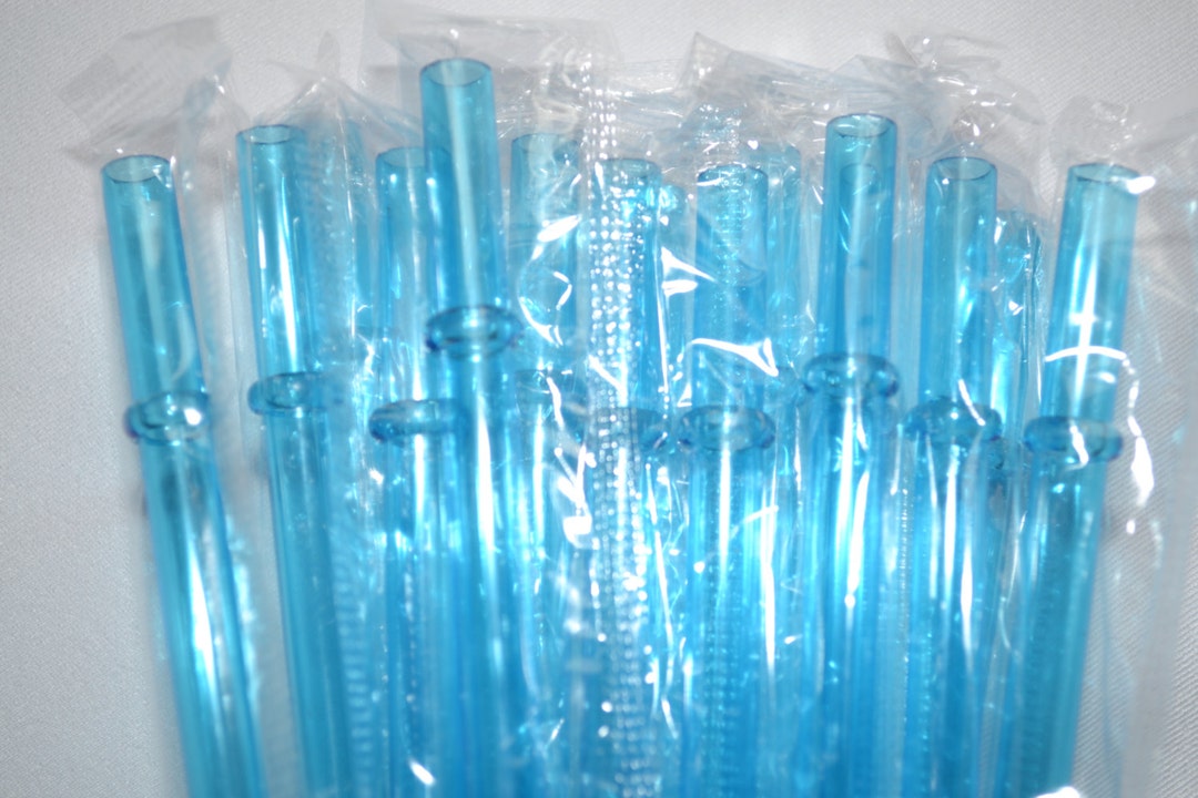 Reusable 9 Inch Aqua Straws With Rings Bpa Free Free Shipping Clear