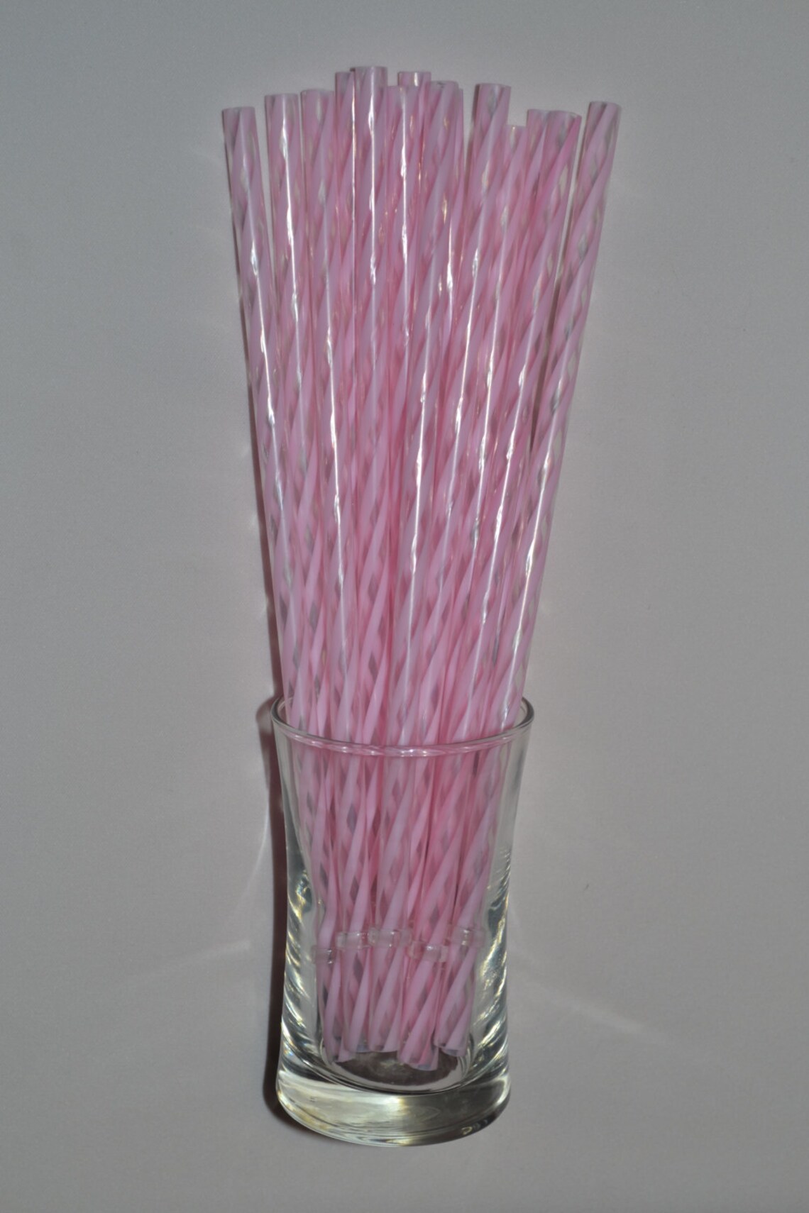 9" Baby Light Pink & Clear Swirly Straws Reusable With Rings - BPA Free ...