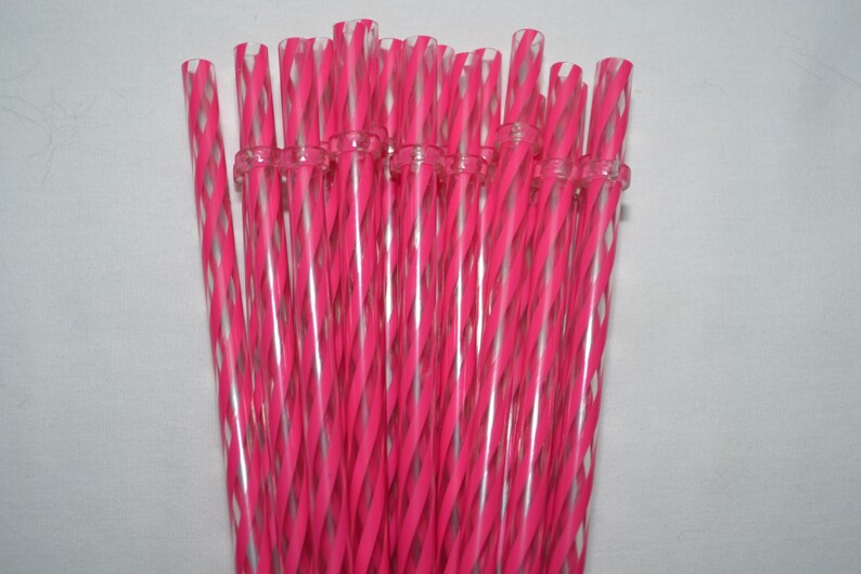 20 Reusable 9 Inch Swirly Straws with Rings BPA Free | Etsy