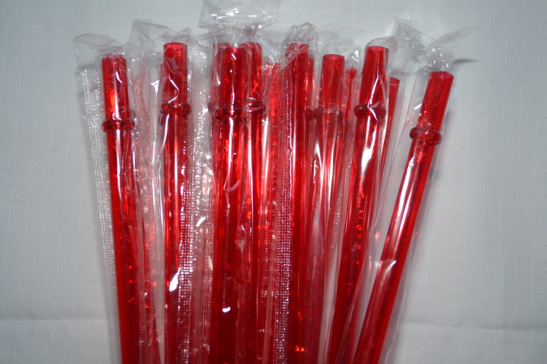 Reusable 9 Inch Red Straws With Rings Bpa Free Free Shipping Clear