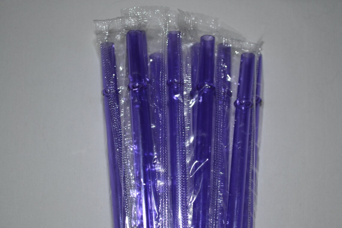 Purple Straws Reusable 9 Inch Straws With Rings Bpa Etsy