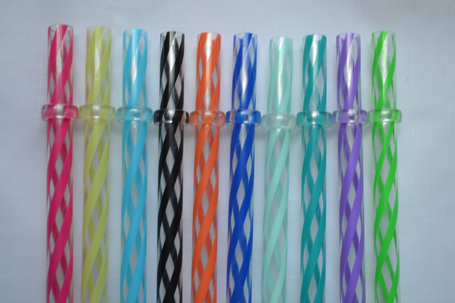 10 11 Reusable Clear Swirly Straws BPA Free Free Shipping / Striped ...