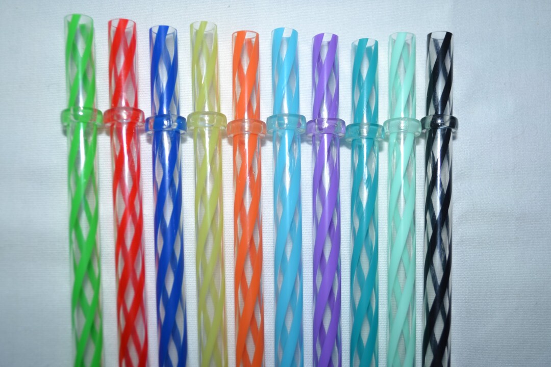 Reusable 9 Inch Clear Swirly Straws Bpa Free Free Shipping Striped