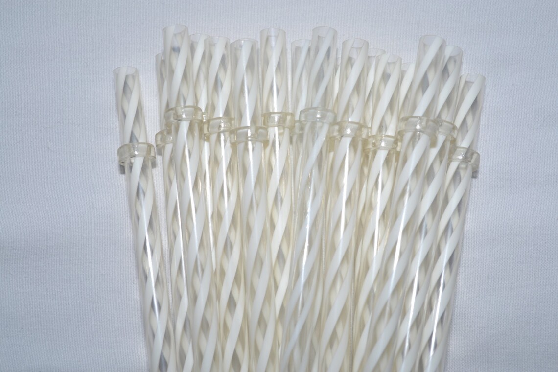 10 Reusable 9 Inch Clear Swirly Straws With Rings Bpa Etsy