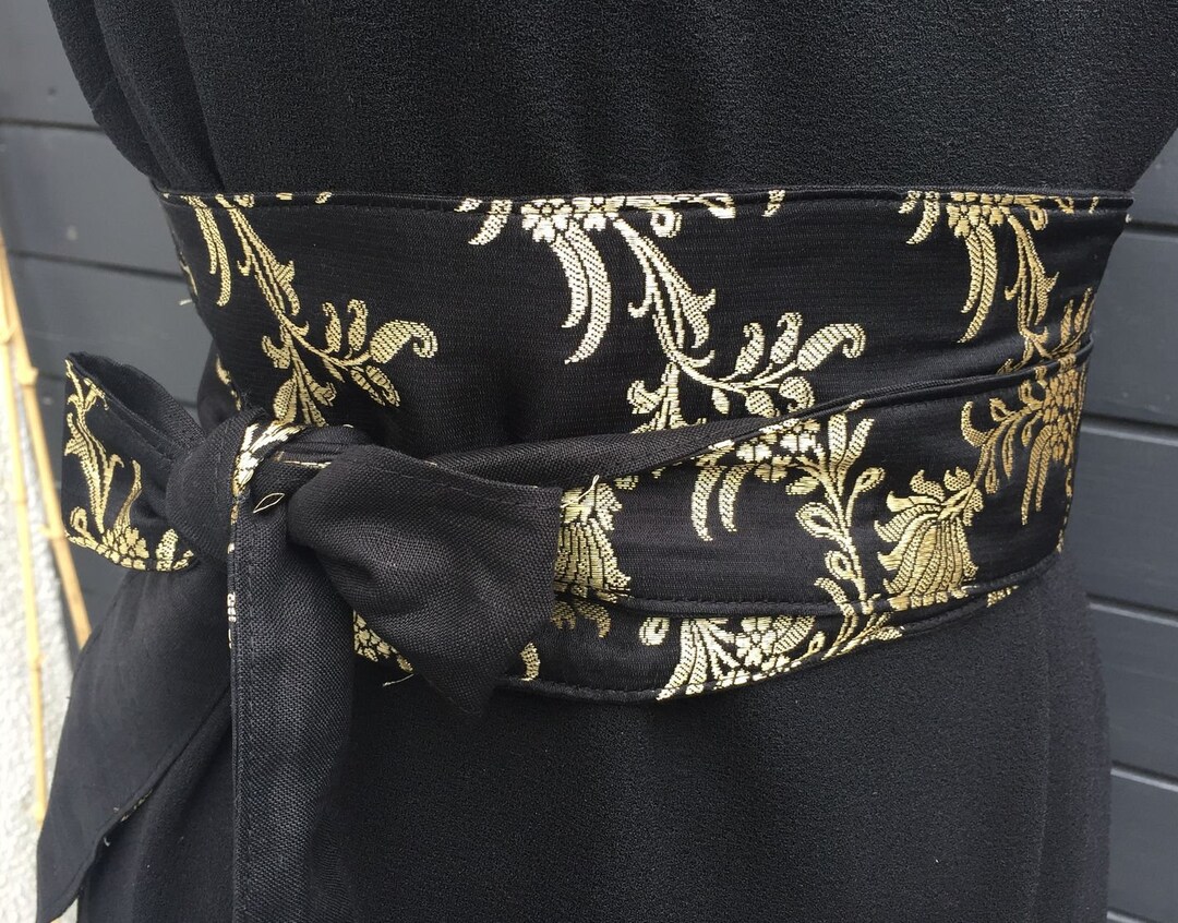 Obi Belt Fabric Belt Japanese Style Belt Black Background - Etsy