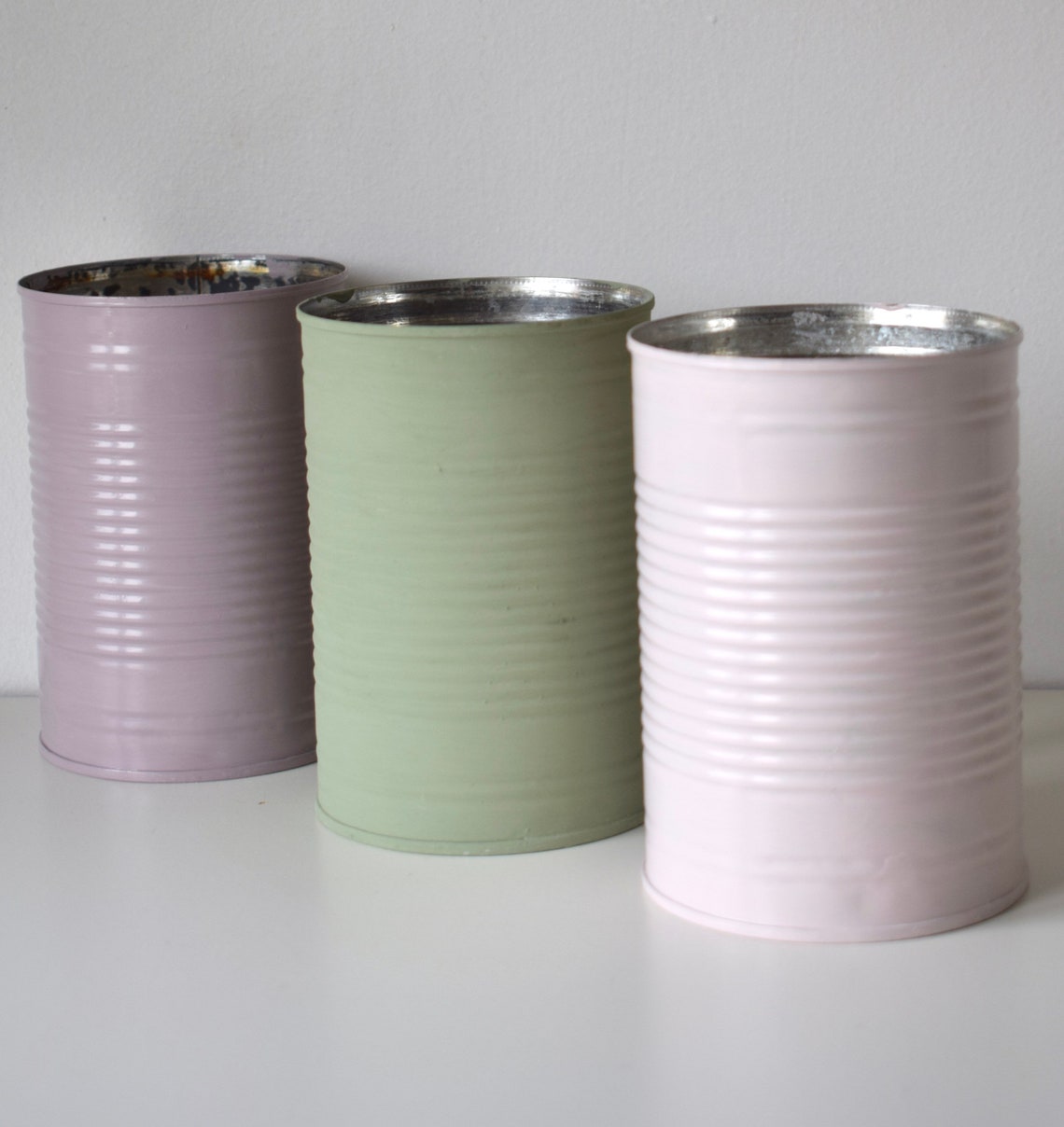 Upcycled Rustic Painted Tin Can Vases | Etsy