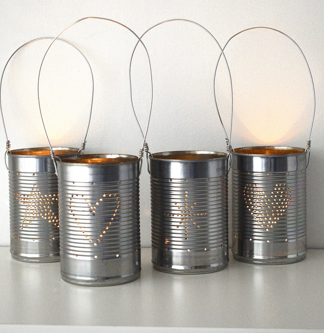 20 Upcycled Tin Can Event Tea Light Lantern Decoration - Etsy
