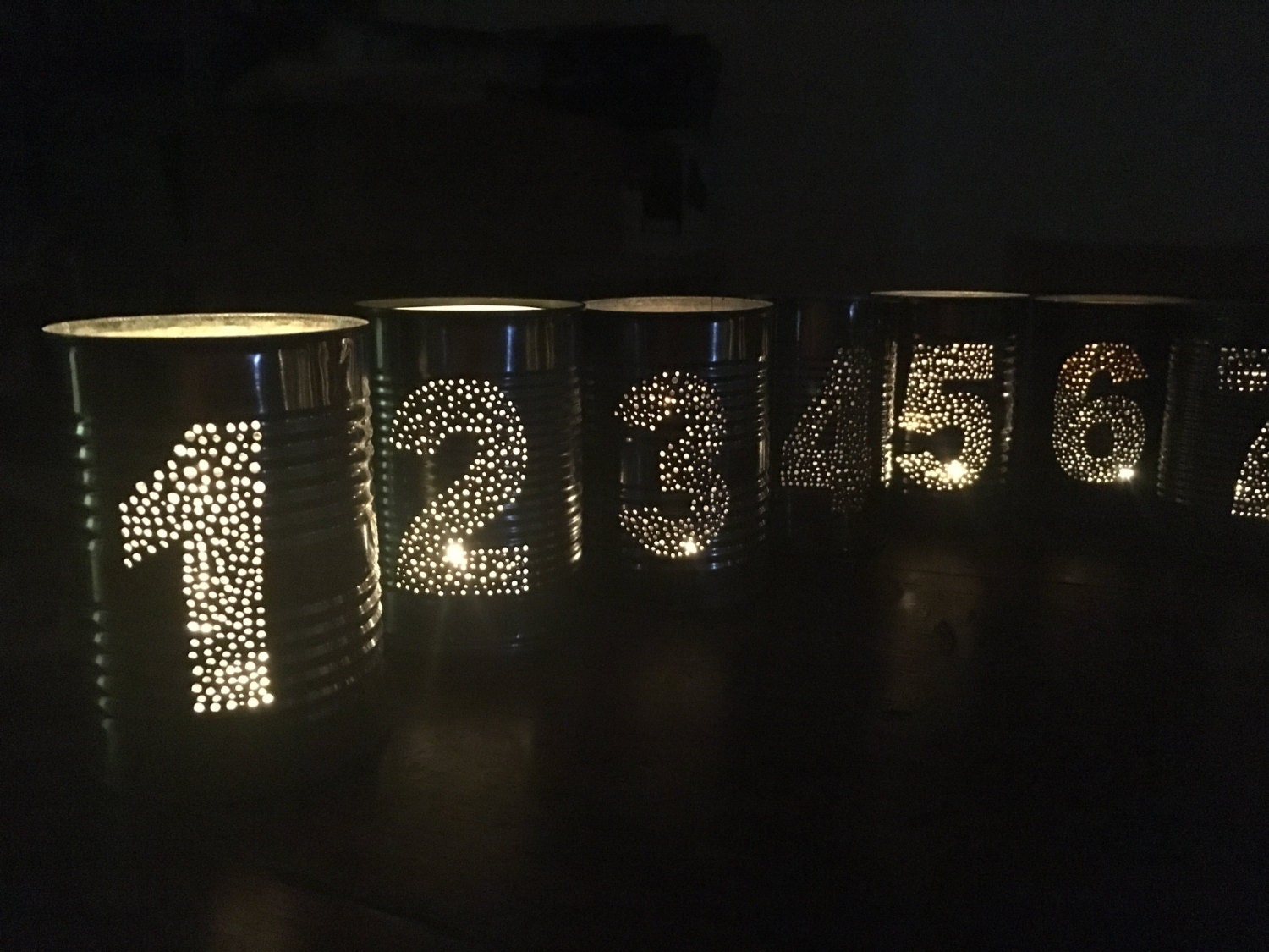 Set of 10 Upcycled Wedding Tin Can Table Numbers Alphabet | Etsy