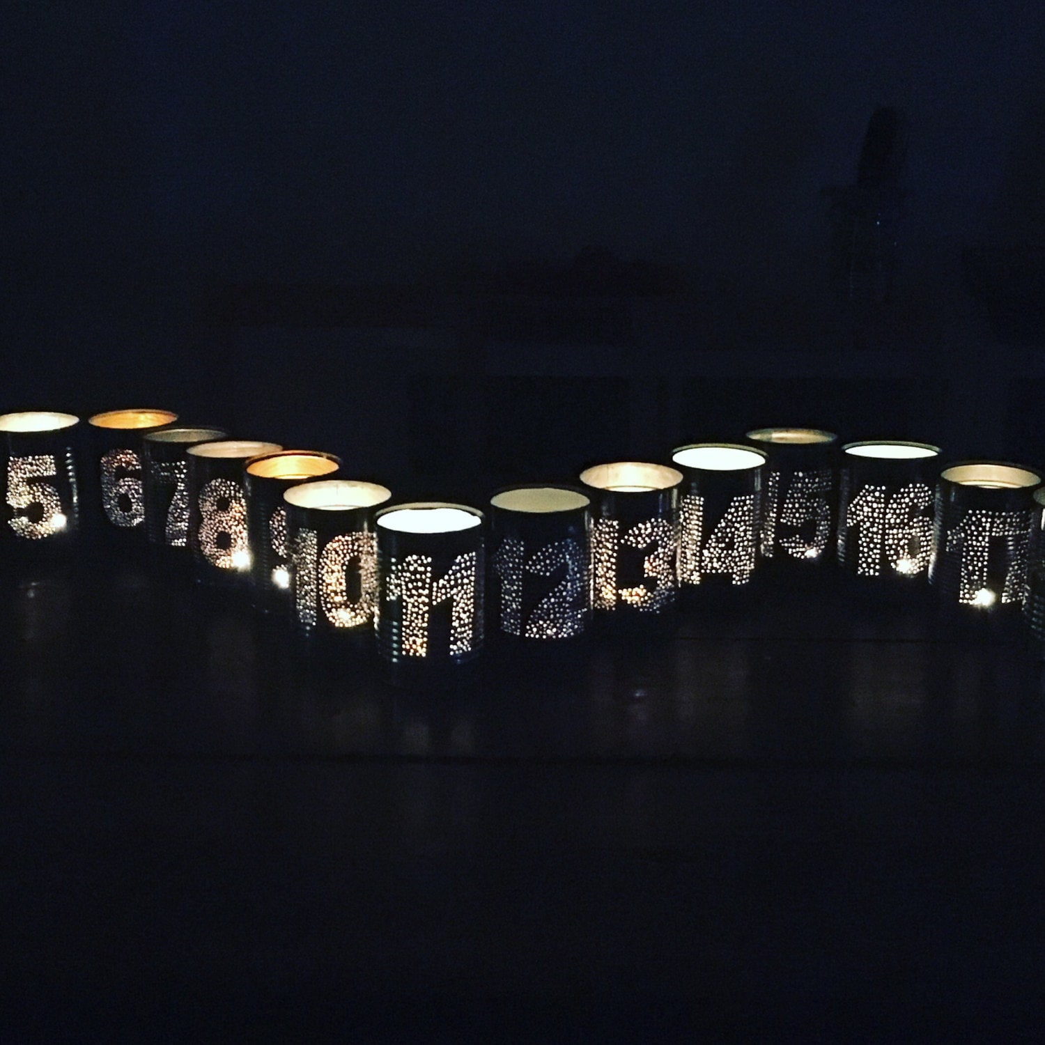 Set of 20 Upcycled Wedding Tin Can Table Numbers Alphabet Lantern - Etsy UK