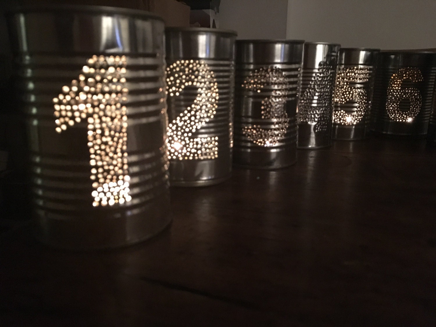 Set of 10 Upcycled Wedding Tin Can Table Numbers Alphabet | Etsy