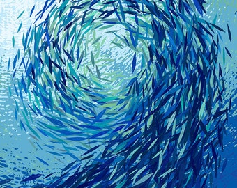 Fish Swimming Art | Etsy