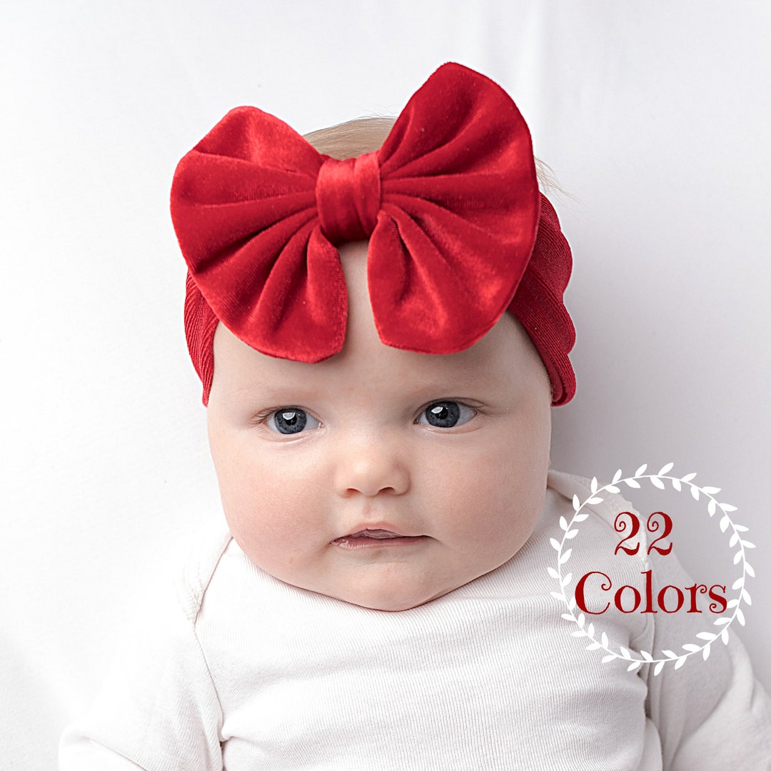 PICK COLOR Red Velvet Headband, Christmas Baby Head Wraps, Christmas ...