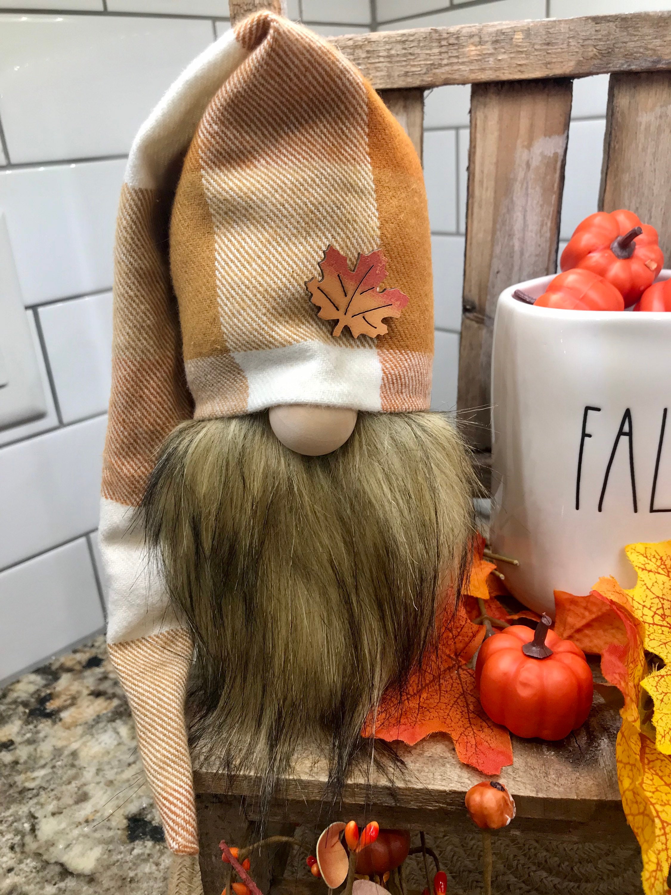 Fall Gnome Autumn Gnome Pumpkin Gnome Tomte Nisse Plaid | Etsy
