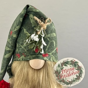 Winter Gnome, Christmas Gnome, Mistletoe Gnome, Tomte, Nisse, Mistletoe ...