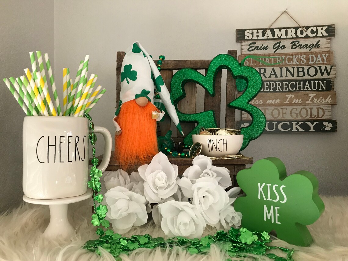 St. Patricks day gnome tomte nisse good luck gnome home | Etsy