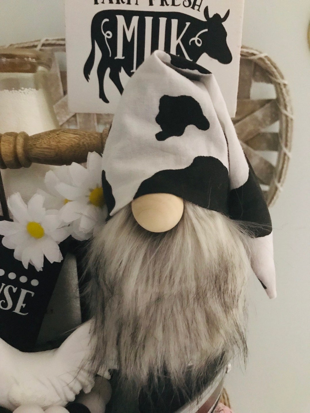Farmhouse Gnome, Tomte, Nisse, Scandinavian Gnome, Holstein Cow, Gnomes ...