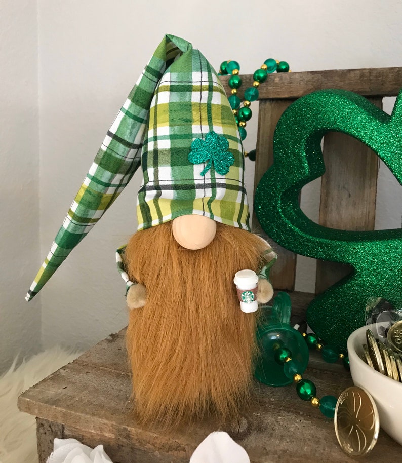 St. Patricks day gnome tomte nisse good luck gnome home | Etsy
