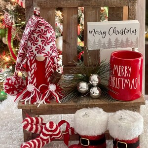 Peppermint Mocha Christmas Gnome, Tiered Tray Decor - Etsy