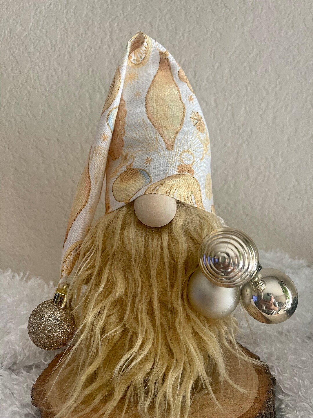 Christmas Gnome, Gold Accents, Tomte, Nisse, Gold Gnome,gold Ball Decor ...