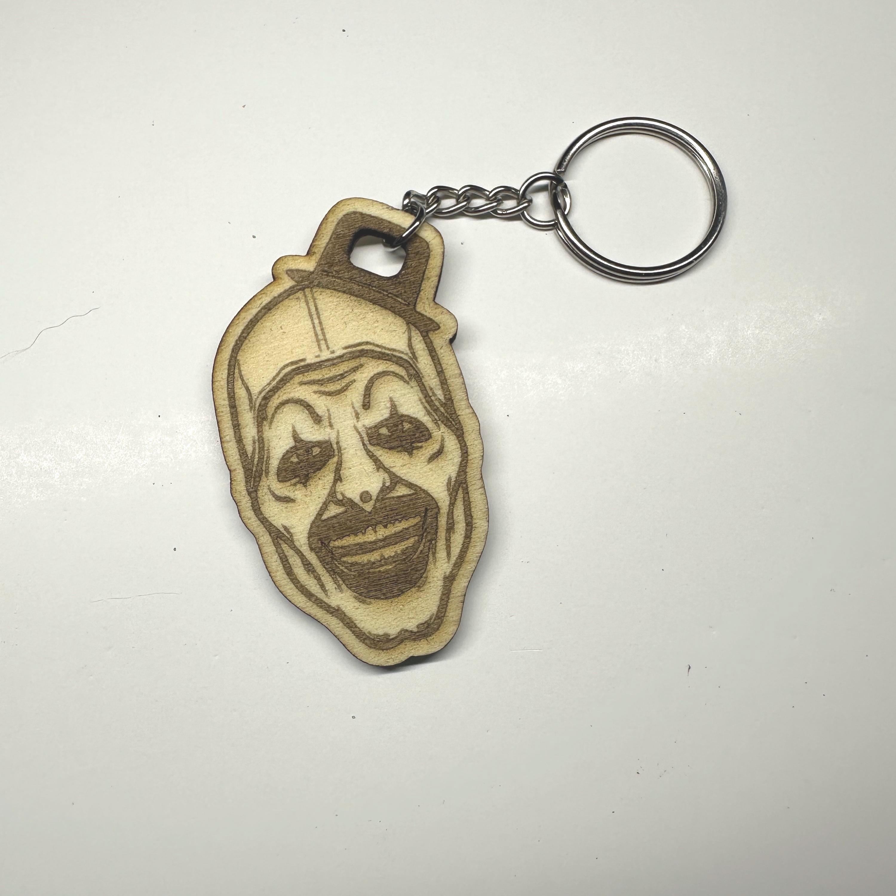 Art the Clown Terrifier Laser Cut Wood Keychain | Halloween Keychain - Etsy