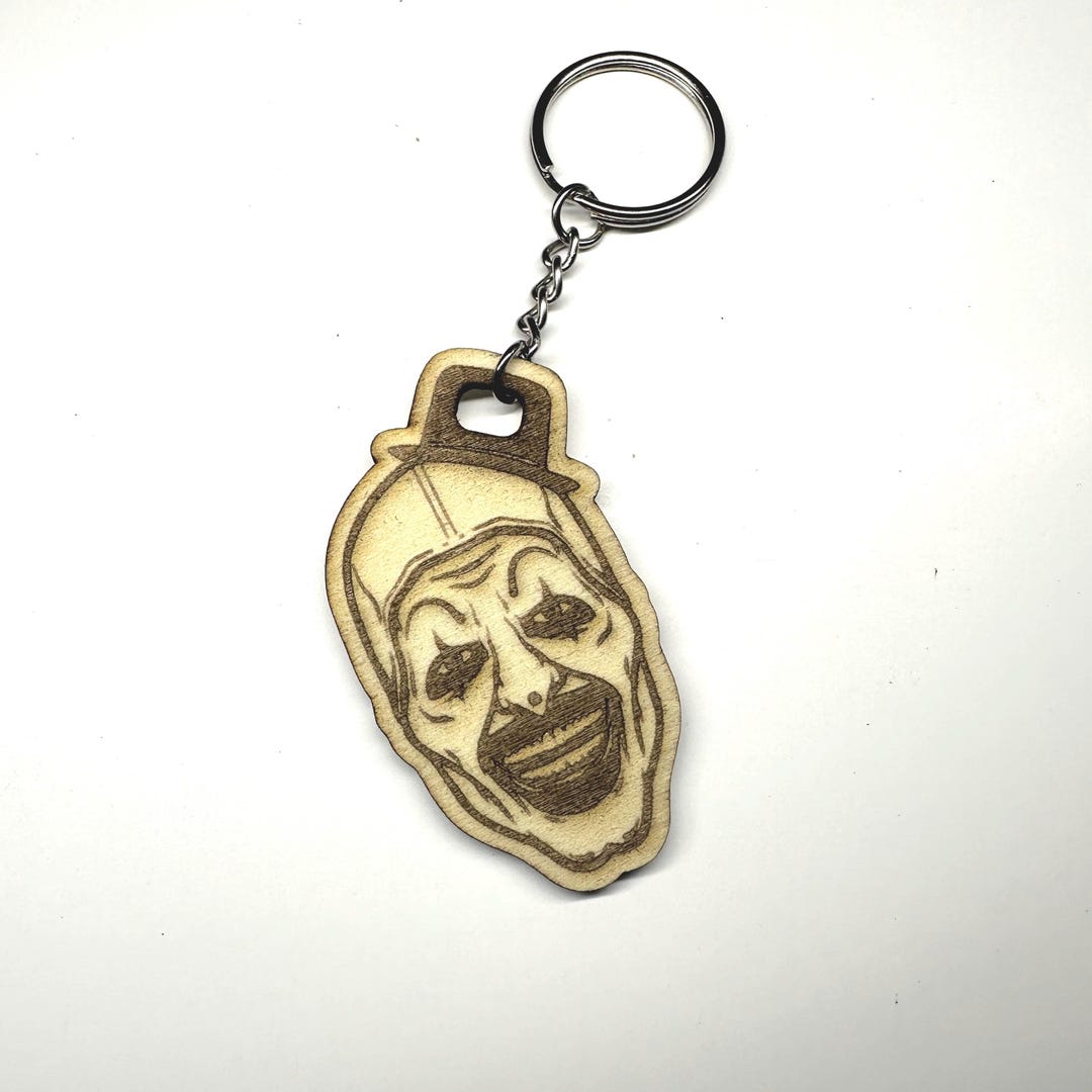 Art the Clown Terrifier Laser Cut Wood Keychain | Halloween Keychain - Etsy