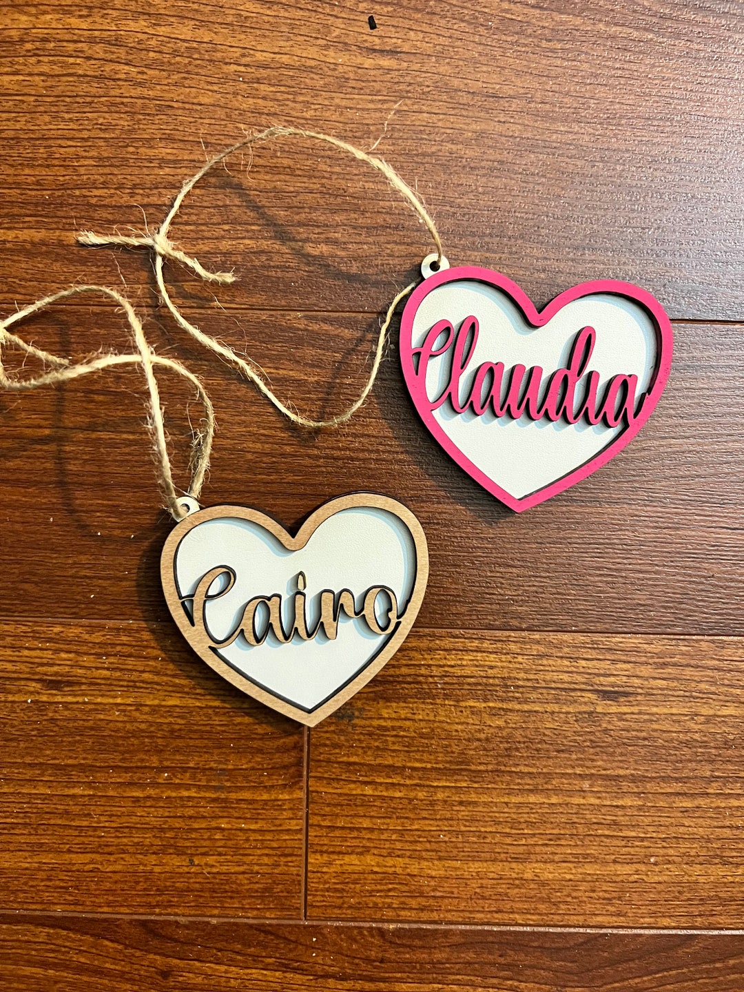 Valentine's Day Name Tag, Heart Name Tag, Wood Name Tag, Custom Name ...