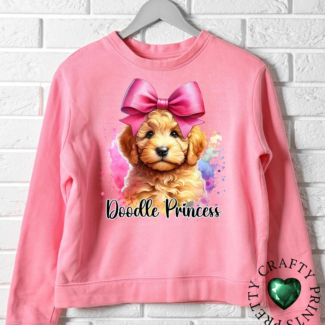 Doodle Princess PNG | Girl Golden Doodle Puppy Digital Download | Cute ...