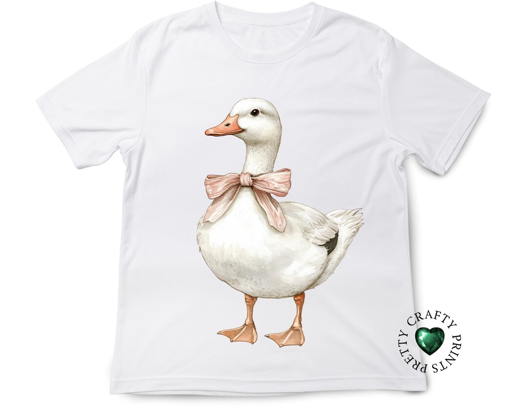 White Coquette Duck PNG | Whimsical Farmhouse Clip Art | Watercolor ...