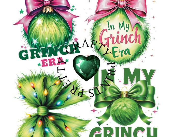 Grinch-inspired Christmas Decal Bundle – Set of 4 Transparent Vinyl ...