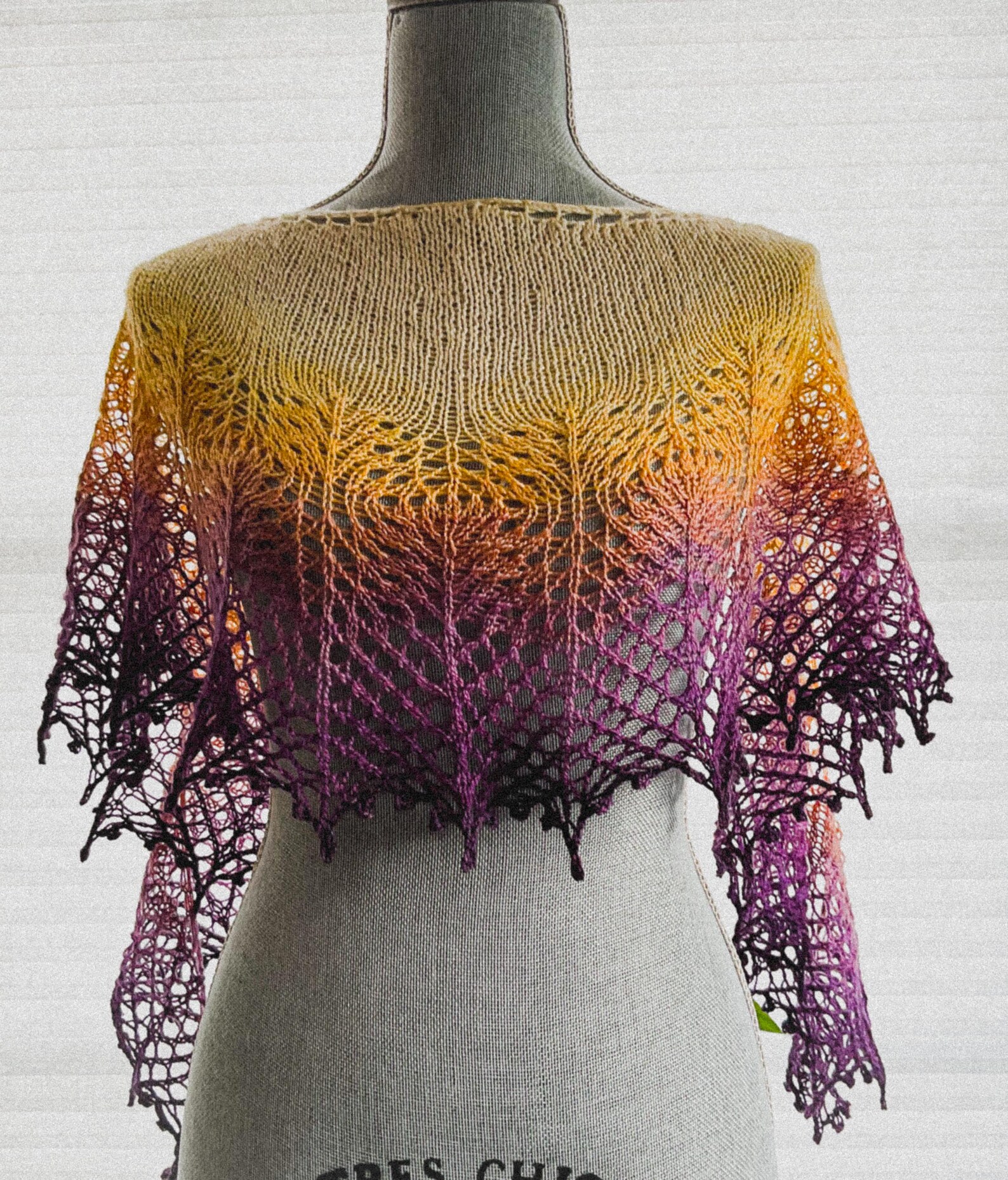 Hand Knit Lace Scarf, Knit Shawl, Lace Shawl, Gradient, Shawl, Gift for ...