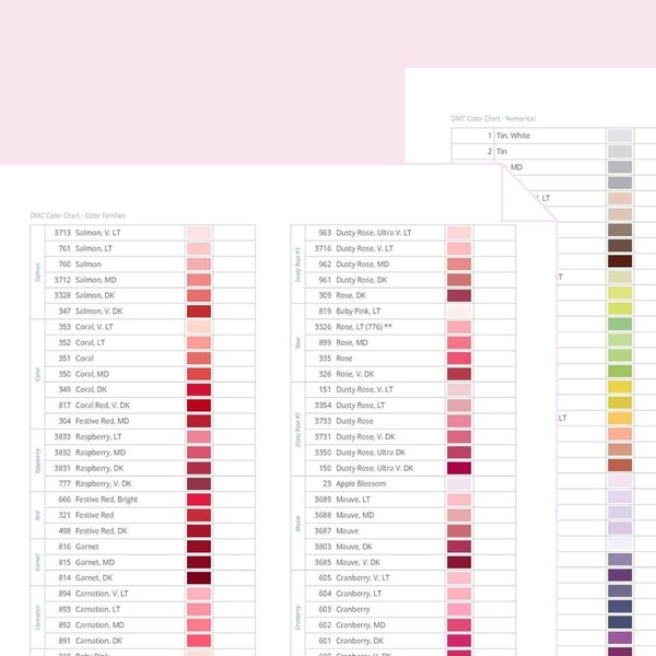 DMC Shade Card With Real Thread Samples Mouliné Stranded Cotton Pearl ...