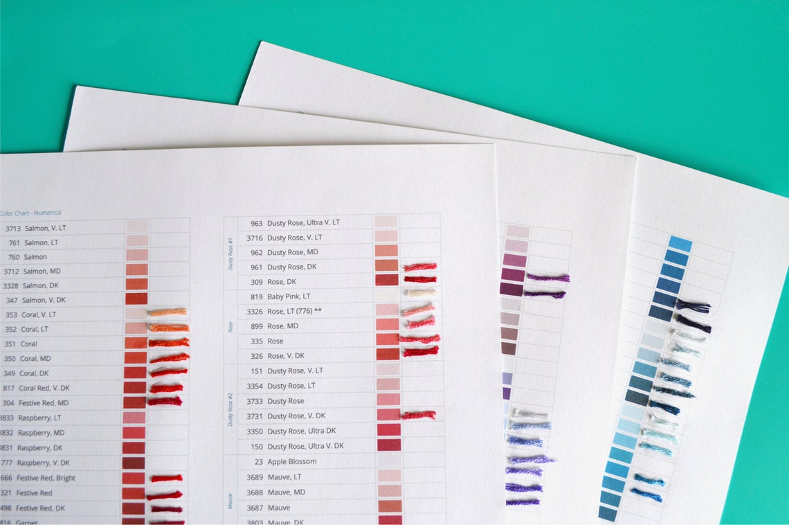 Printable DMC Color Chart (PDF Download) - Etsy