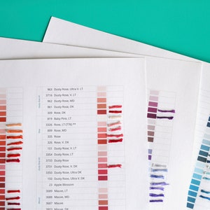 Printable DMC Color Chart (PDF Download) - Etsy