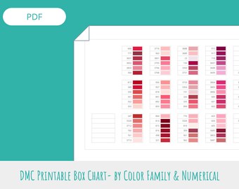 Printable DMC Color Chart PDF Download - Etsy