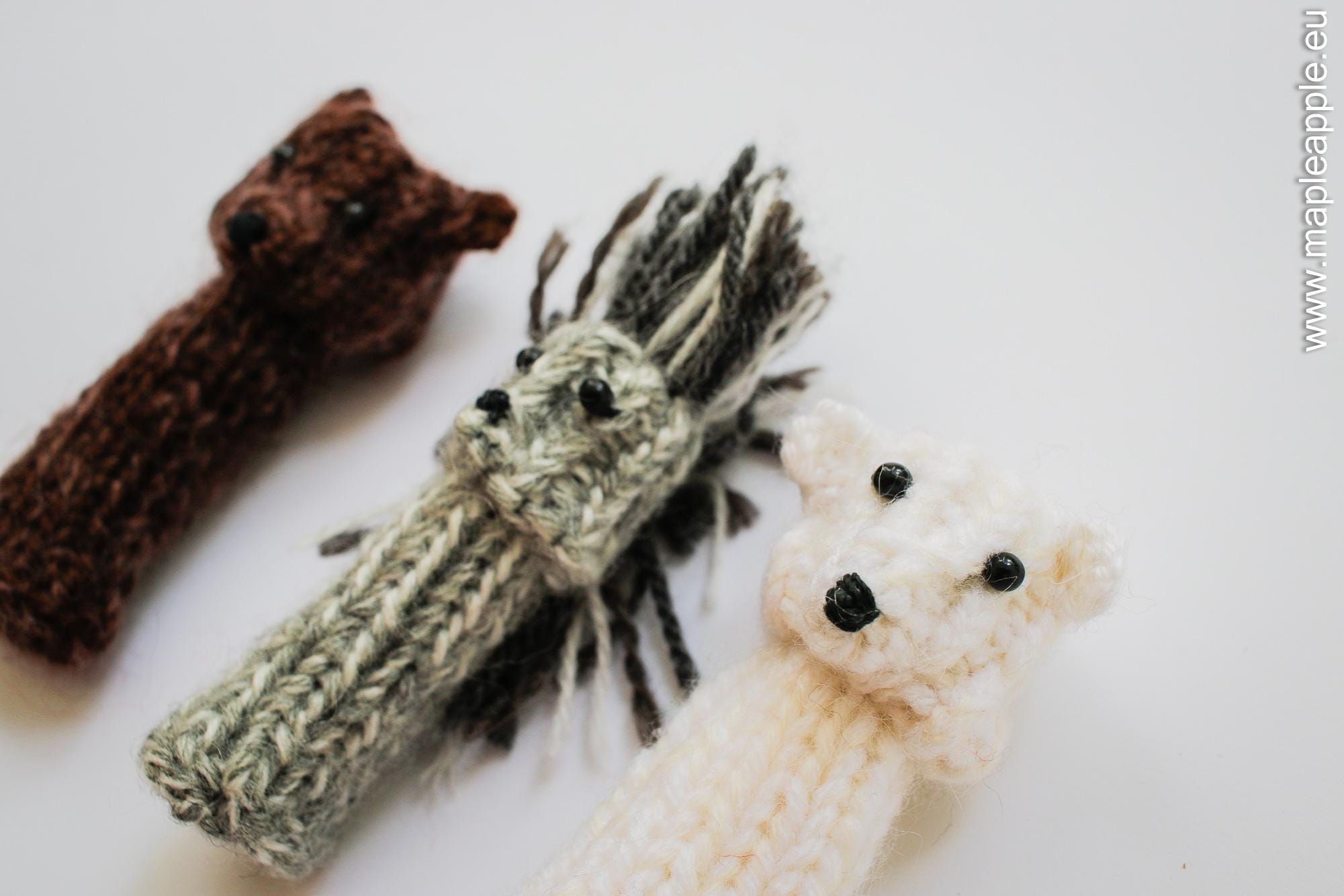 Forest Animals Finger Puppets - Polar Bear, Hedgehog, Brown Bear Set of ...