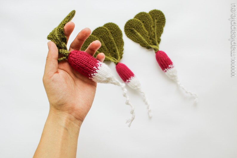Pretend play radish set for play kitchen Waldorf toy knitted | Etsy