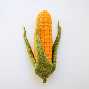 Soft Toy Corn - Pretend Play Vegetables Waldorf Shopping Game - Knitted ...