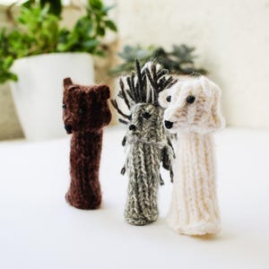 Forest Animals Finger Puppets - Polar Bear, Hedgehog, Brown Bear Set of ...