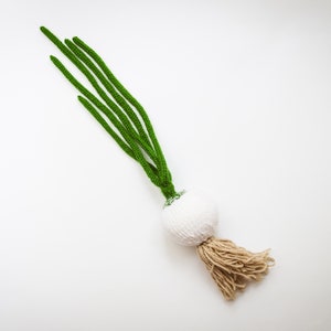 Onion Soft Toy for Play Kitchen Natural Pretend Play Waldorf Toy Green ...