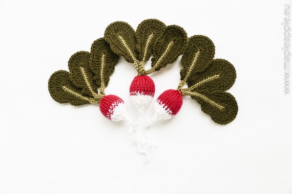 Pretend play radish set for play kitchen Waldorf toy knitted | Etsy