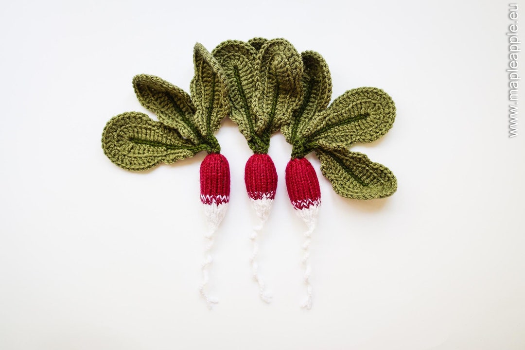 Pretend Play Radish Set for Play Kitchen - Waldorf Toy Knitted ...