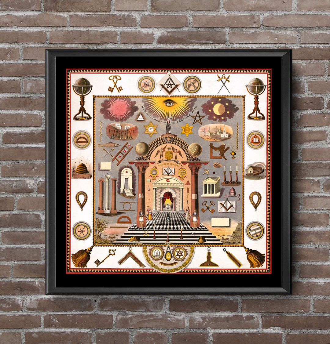 PRINTABLE Digital Image of Masonic Chart of the Scottish Rite Poster ...